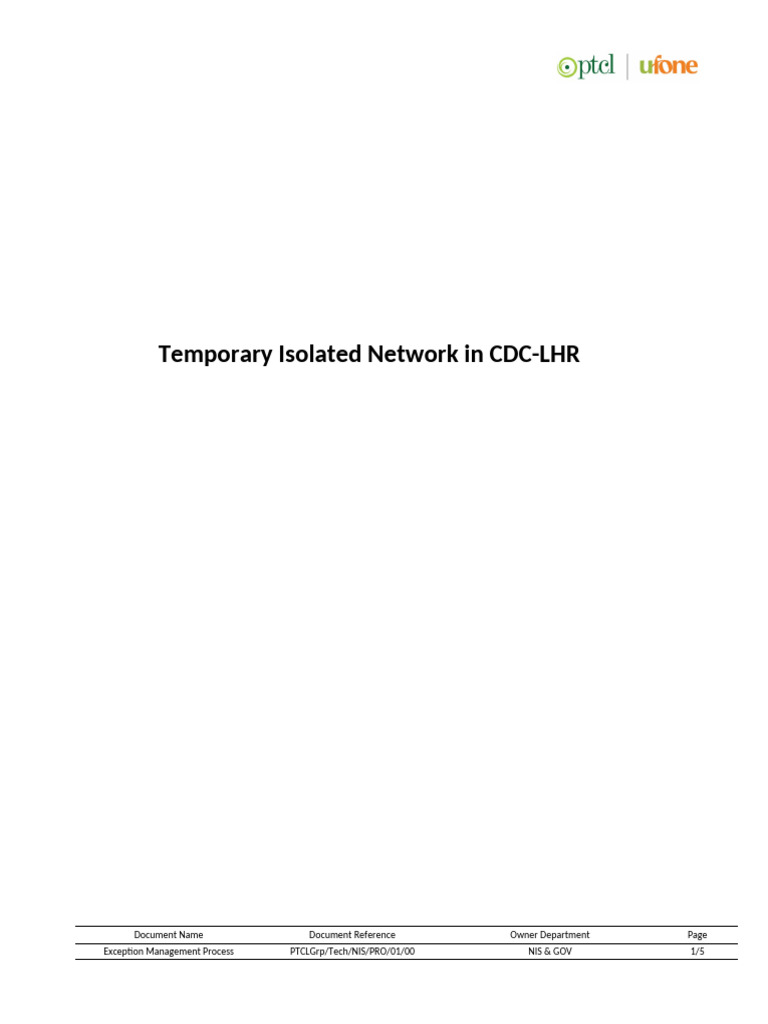Temporary Isolated Network in CDC-LHR | PDF | Firewall (Computing) | Network Switch