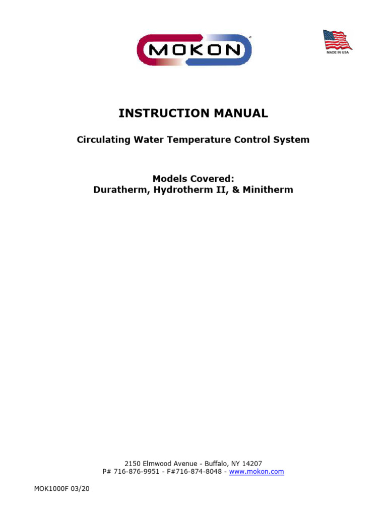 Mokon Duratherm Hydrotherm Minitherm Manual | PDF | Fuse (Electrical ...