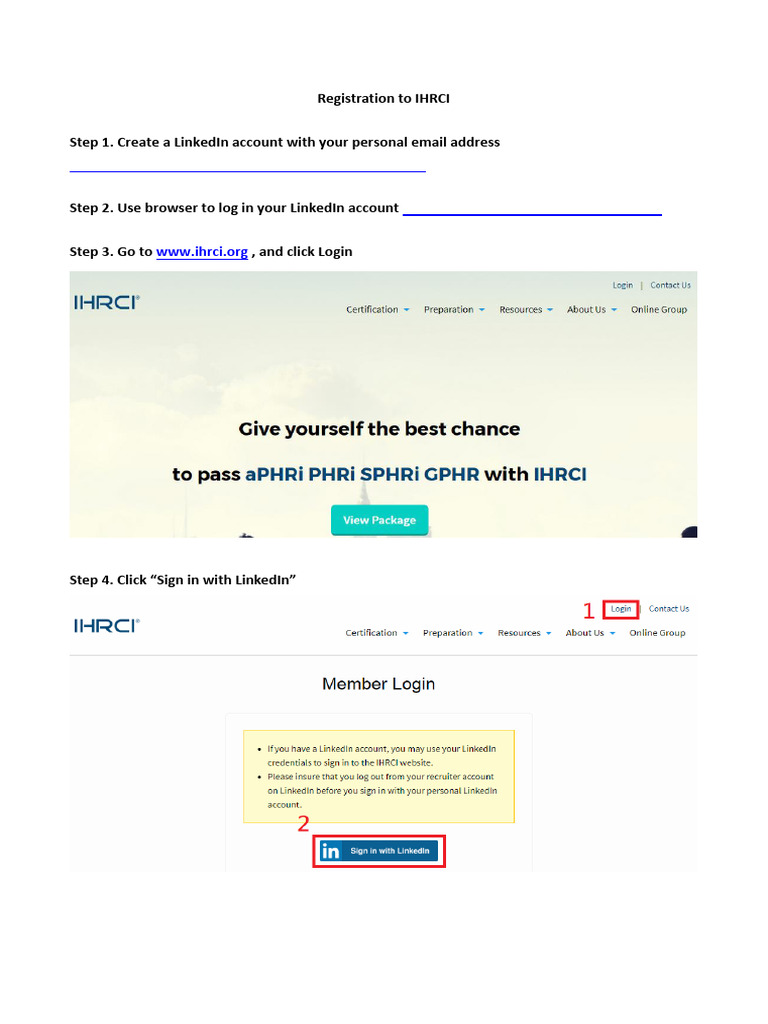 IHRCI Registration Guide | PDF