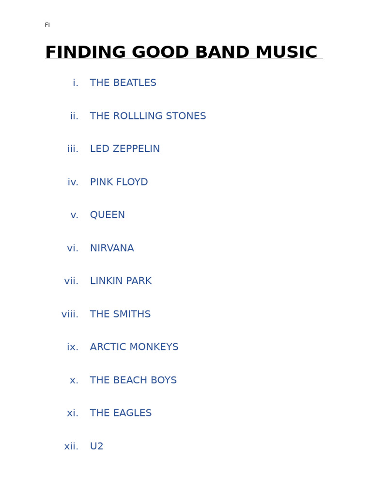 Finding Good Band Music | PDF