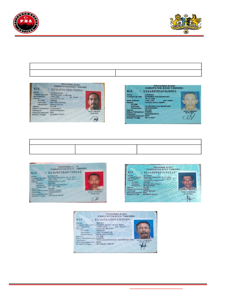 KTP DPW PBA Aceh Tamiang, Final | PDF
