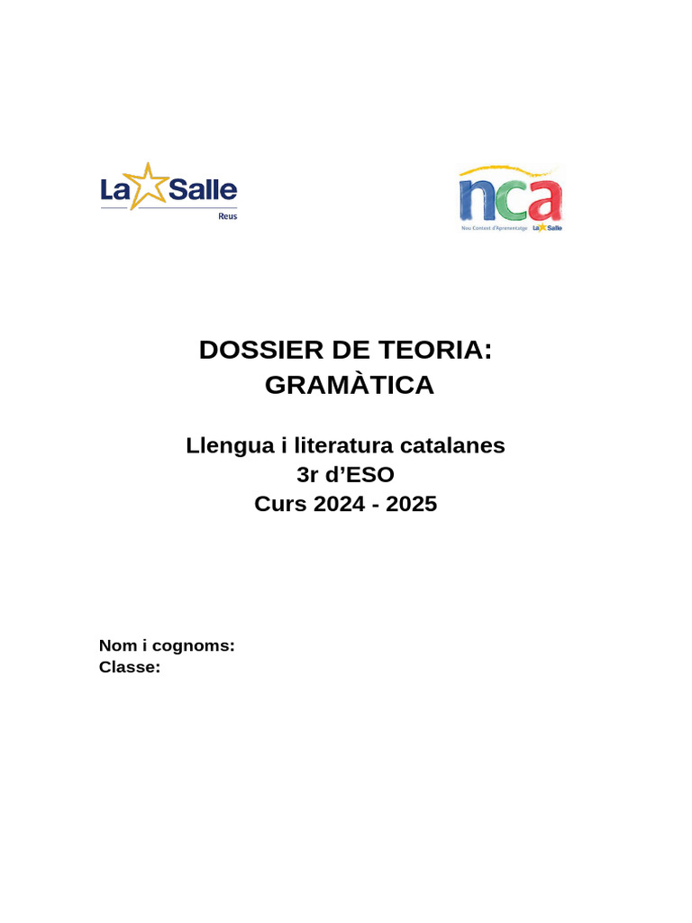 Dossier Teoria Gramàtica | PDF
