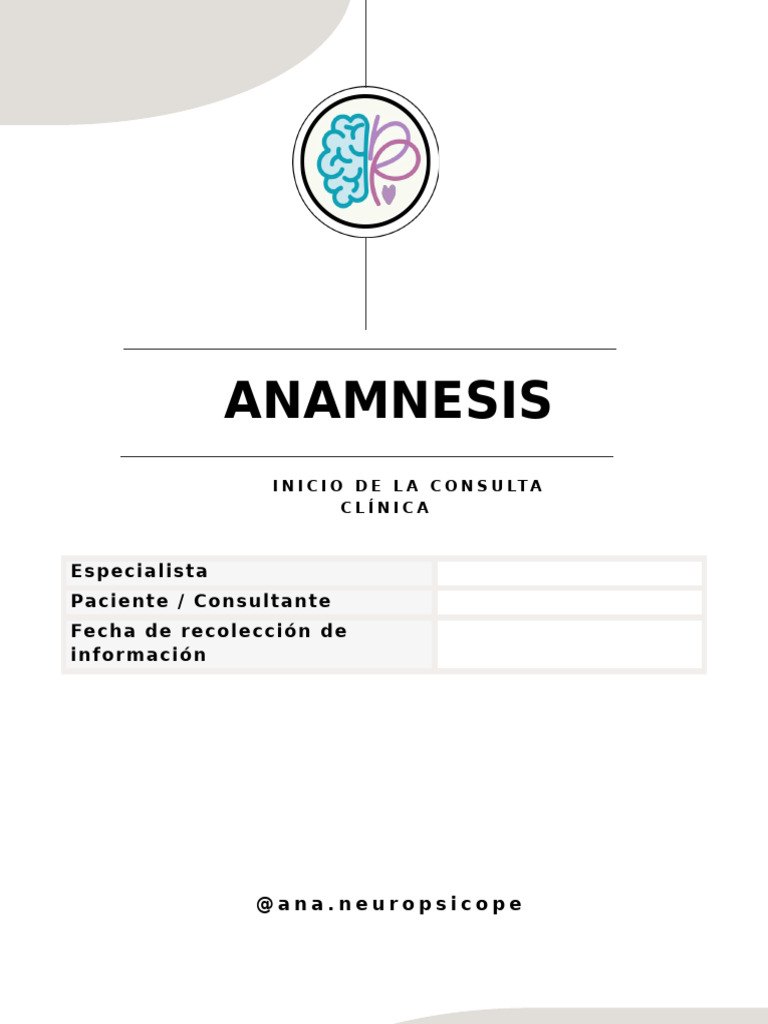 Plantilla - Ebook ANAMNESIS | PDF