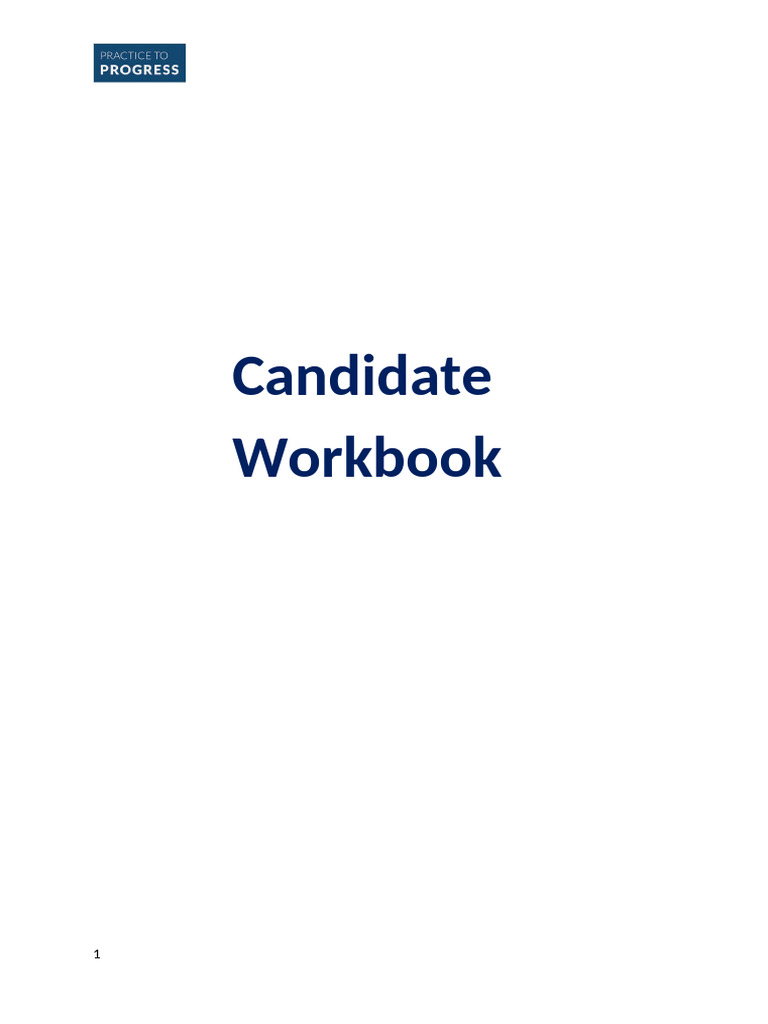 One To One Candidate Workbook | PDF | Learning | Integrity