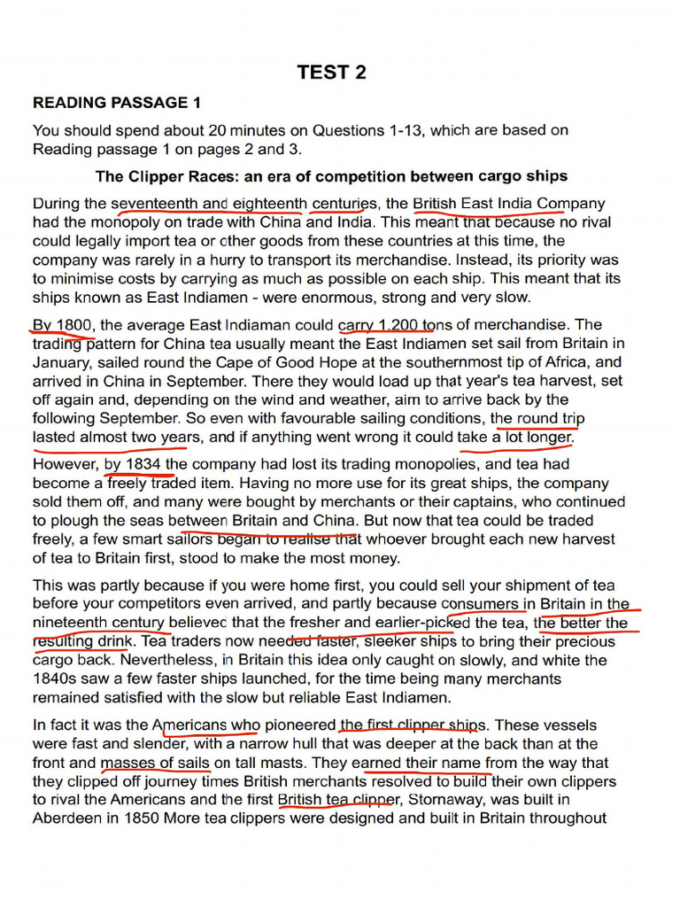 Day 2 - Test 2 (Clipper Races) | PDF