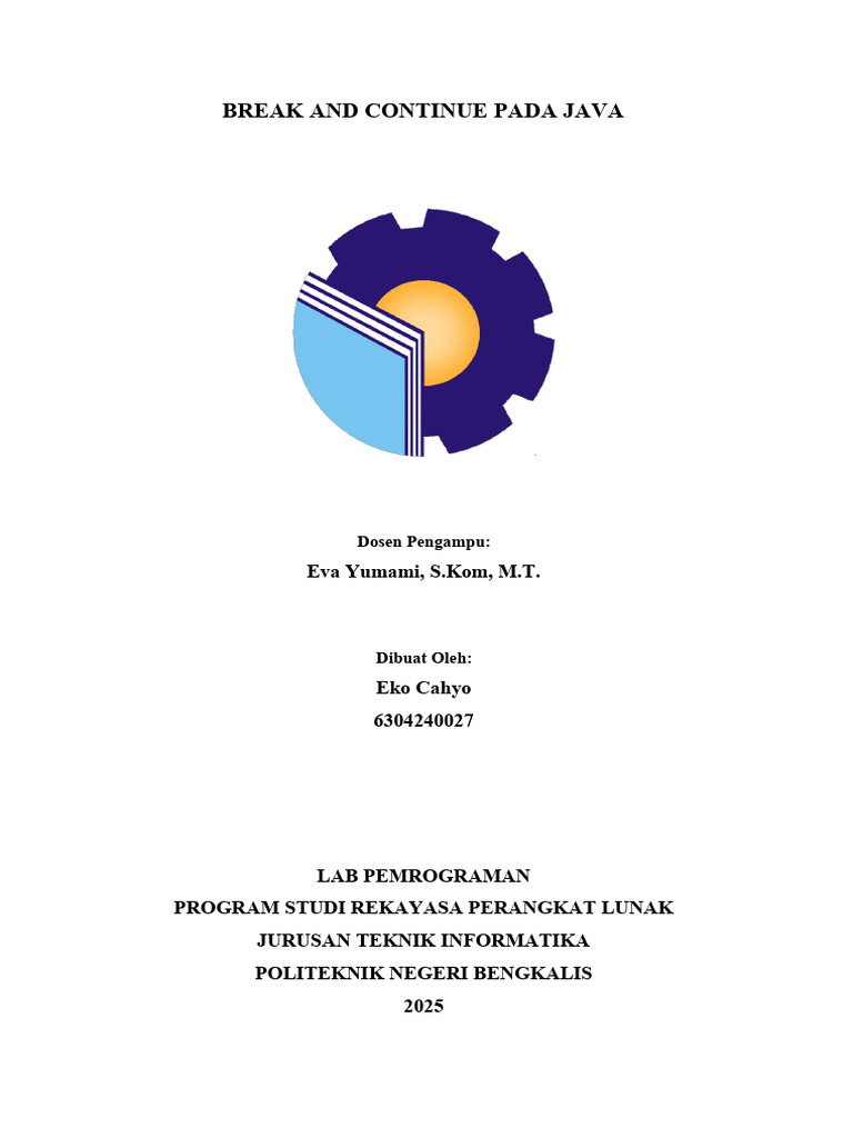 Break and Continue Pada Java Eko Cahyo | PDF | Computer Programming ...
