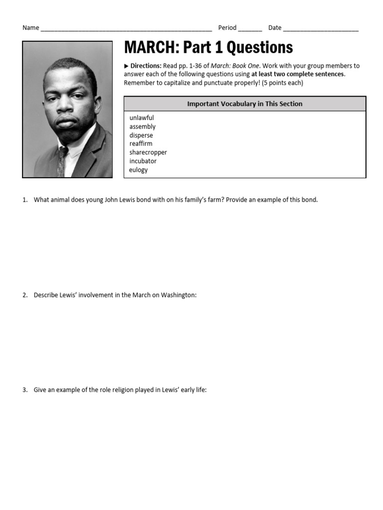 March - Part 1 Questions (Pp. 1-36) | PDF