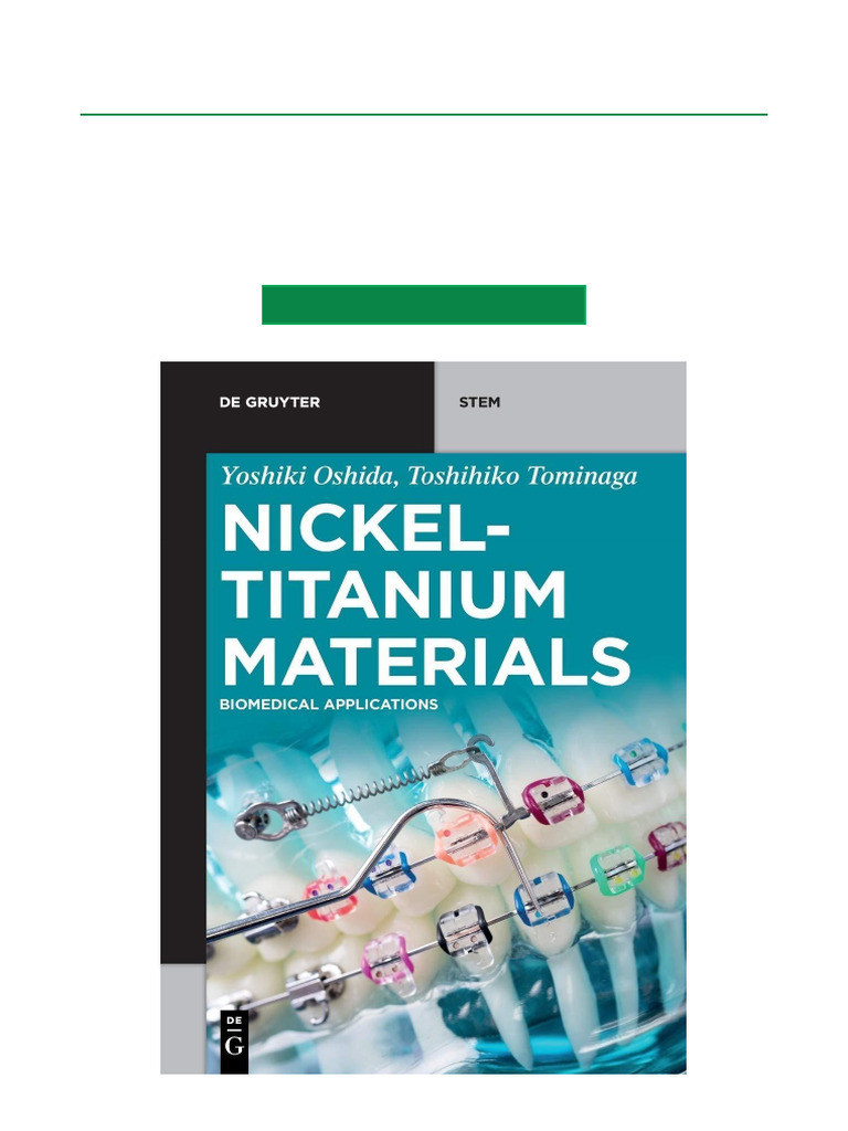 Nickel Titanium Materials Biomedical Applications 1st Edition Google ...