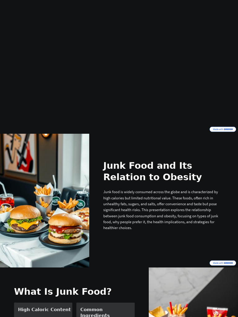 Junk Food and Its Relation To Obesity | PDF | Junk Food | Obesity
