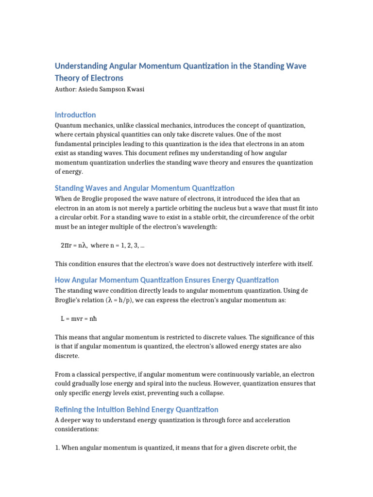 Understanding Angular Momentum Quantization | PDF | Electron ...