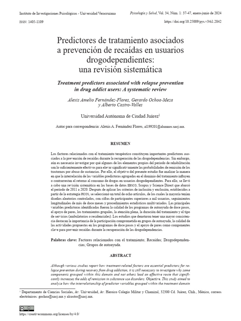 Prevencion_recaidas_4 | PDF | La dependencia de sustancias | Metaanálisis