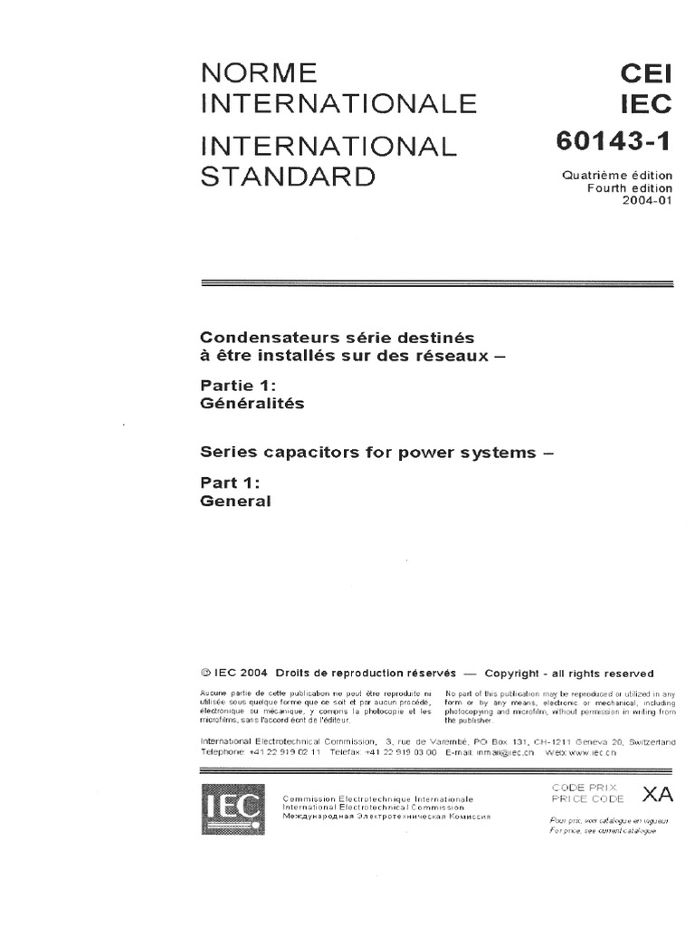 Iec 60143 1 2004 | PDF