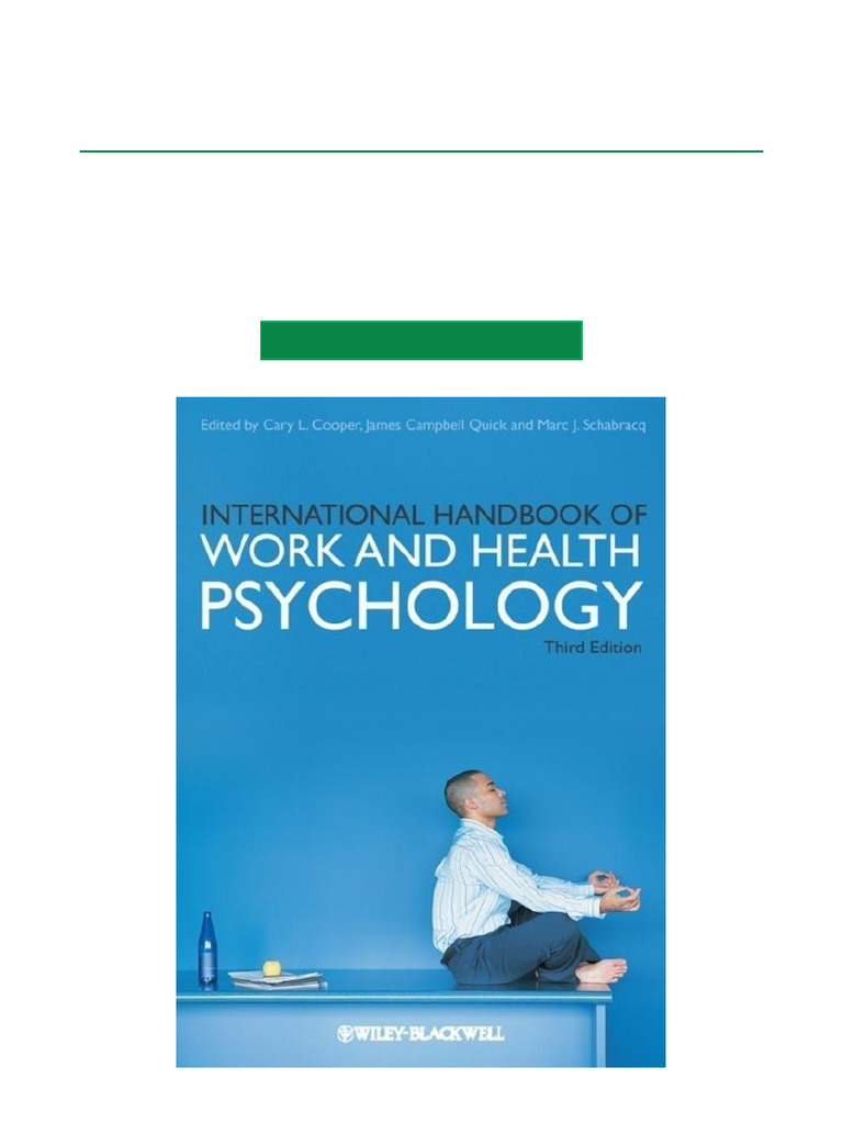 International Handbook of Work and Health Psychology, 3rd Edition - 1st ...