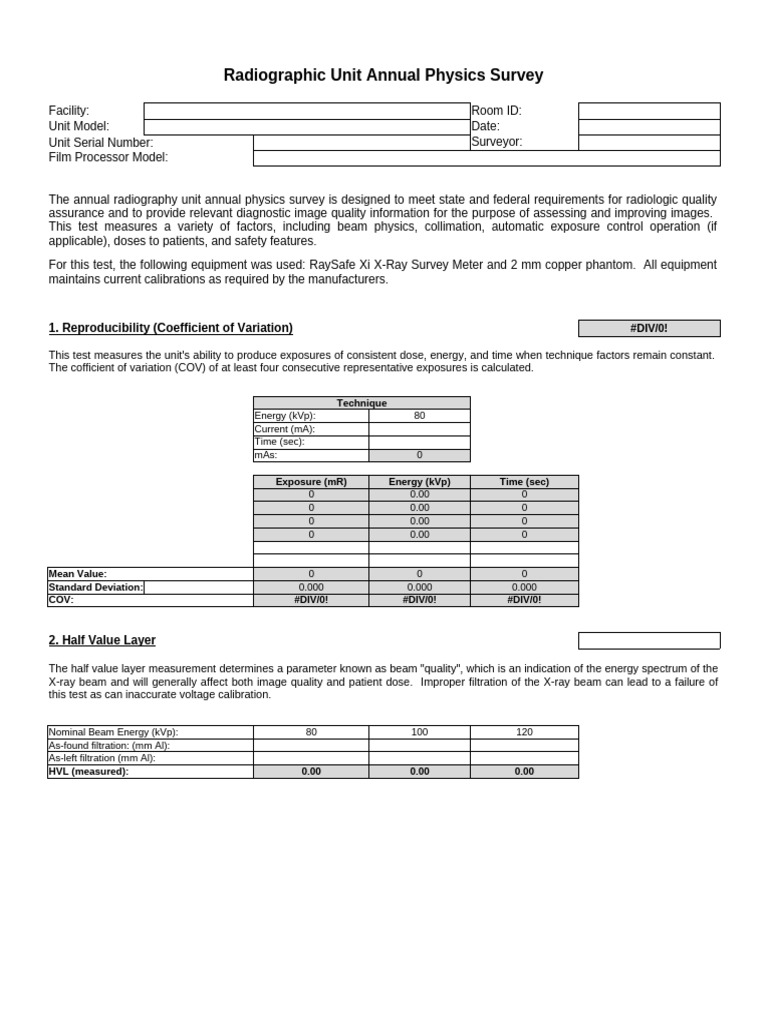RaySafe Rad Annual Survey Form v02!12!132 | PDF | Minute And Second Of ...
