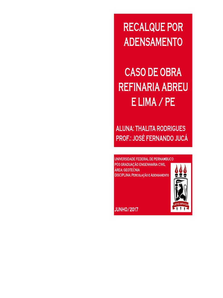 Recalque e Adensamento na Refinaria PE | PDF | Engenharia Geotécnica ...