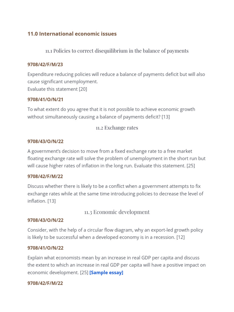 11.0 International Economic Issues | PDF | Government Budget Balance ...
