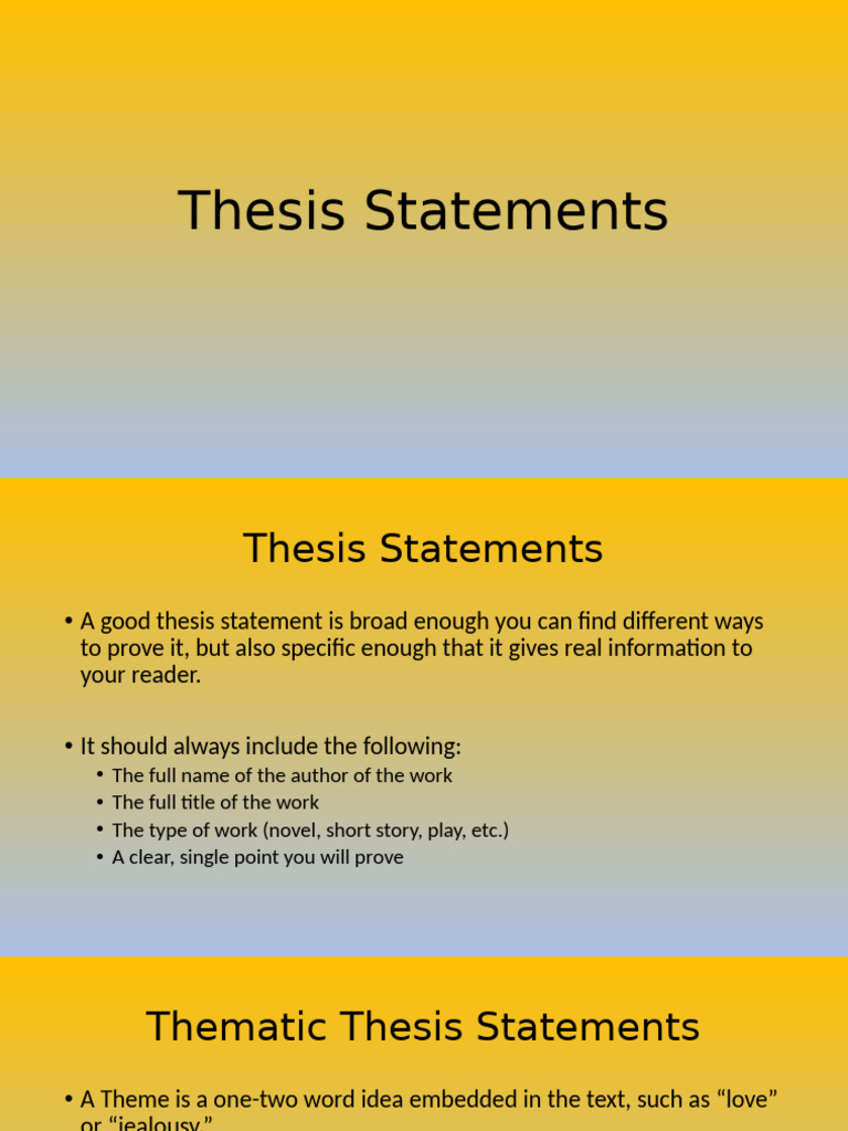 Thesis Statements | PDF | Romeo And Juliet | William Shakespeare
