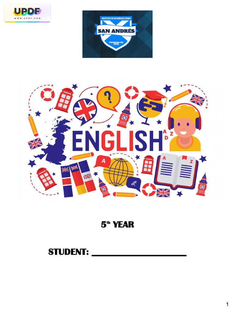 English Booklet 5th 2025 | PDF | Adjective | Semantic Units