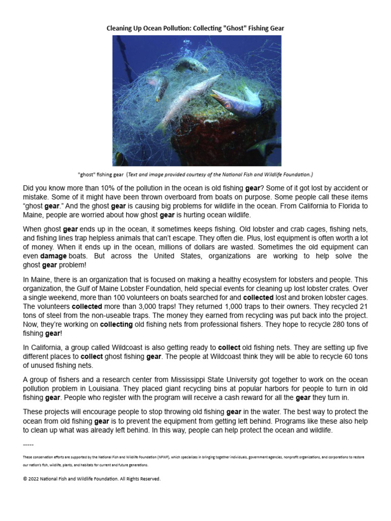 Cleaning Up Ocean Pollution Article | PDF | Natural Environment | Fish ...