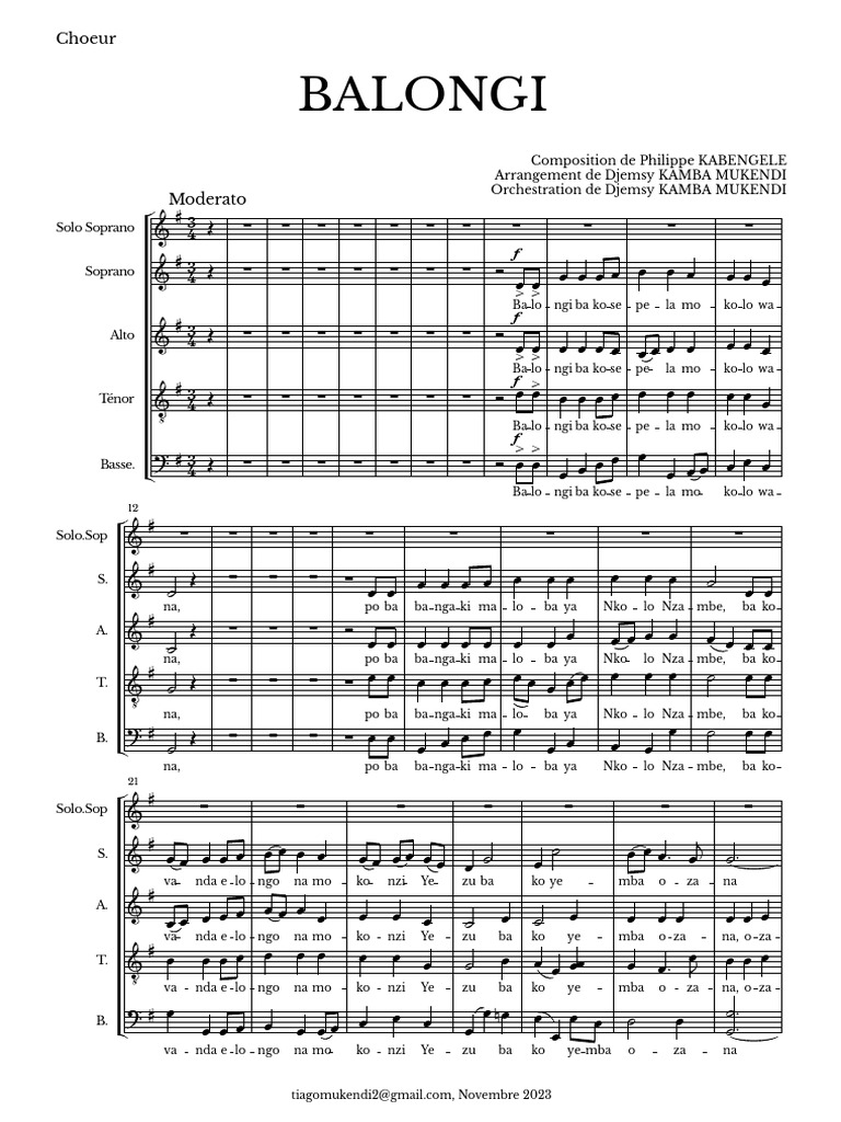 Balongi Choeur | PDF