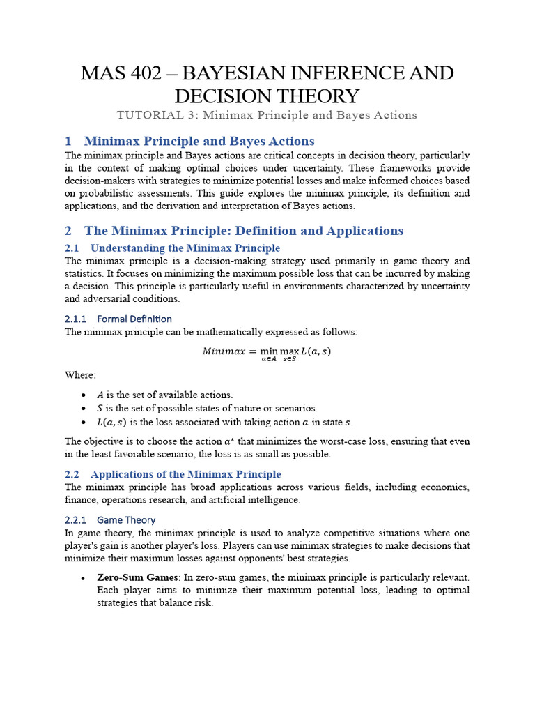 Mas 402 Bayesian Inference And Decision Theory Tutorial 03 Pdf