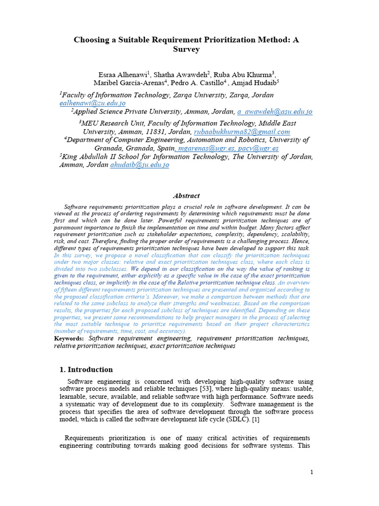 Choosing A Suitable Requirement Prioritization Method | PDF | Cluster Analysis