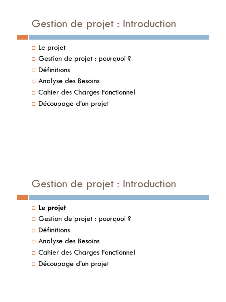 Introduction à la gestion de projet | PDF | Gestion de projet ...