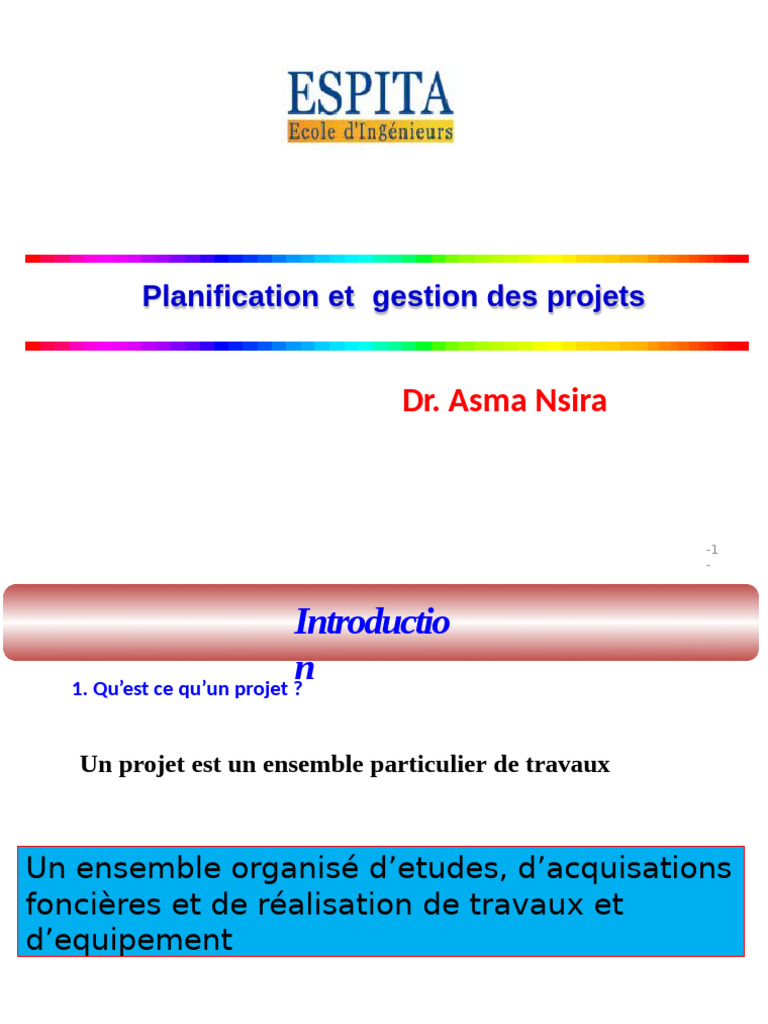Cours Planification Et Gestions Des Projets - Première Partie | PDF | Planification | Gestion de ...