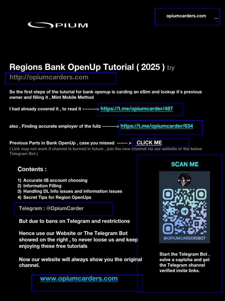 Regions Bank OpenUp 2025 Tutorial by @OpiumCarder | PDF | Cyberspace | Internet