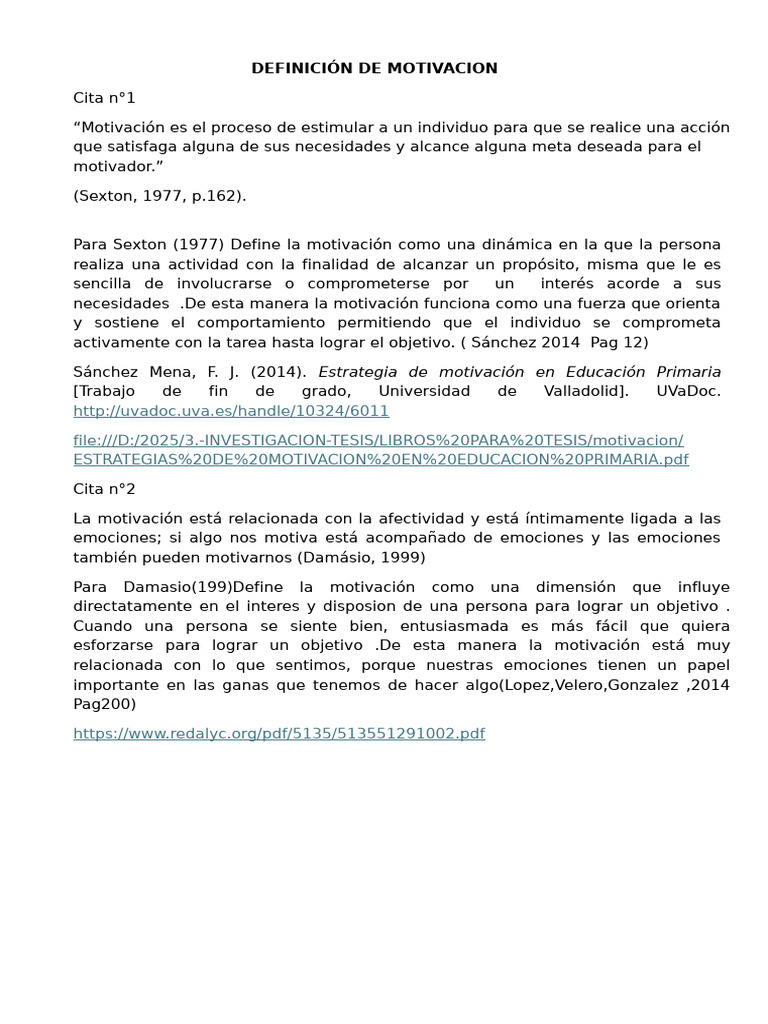Definición de Motivacion | PDF | Motivación | Motivacional