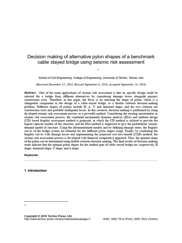 Decision-making of Alternative Pylon Shapes of a Benchmark | PDF | Risk ...