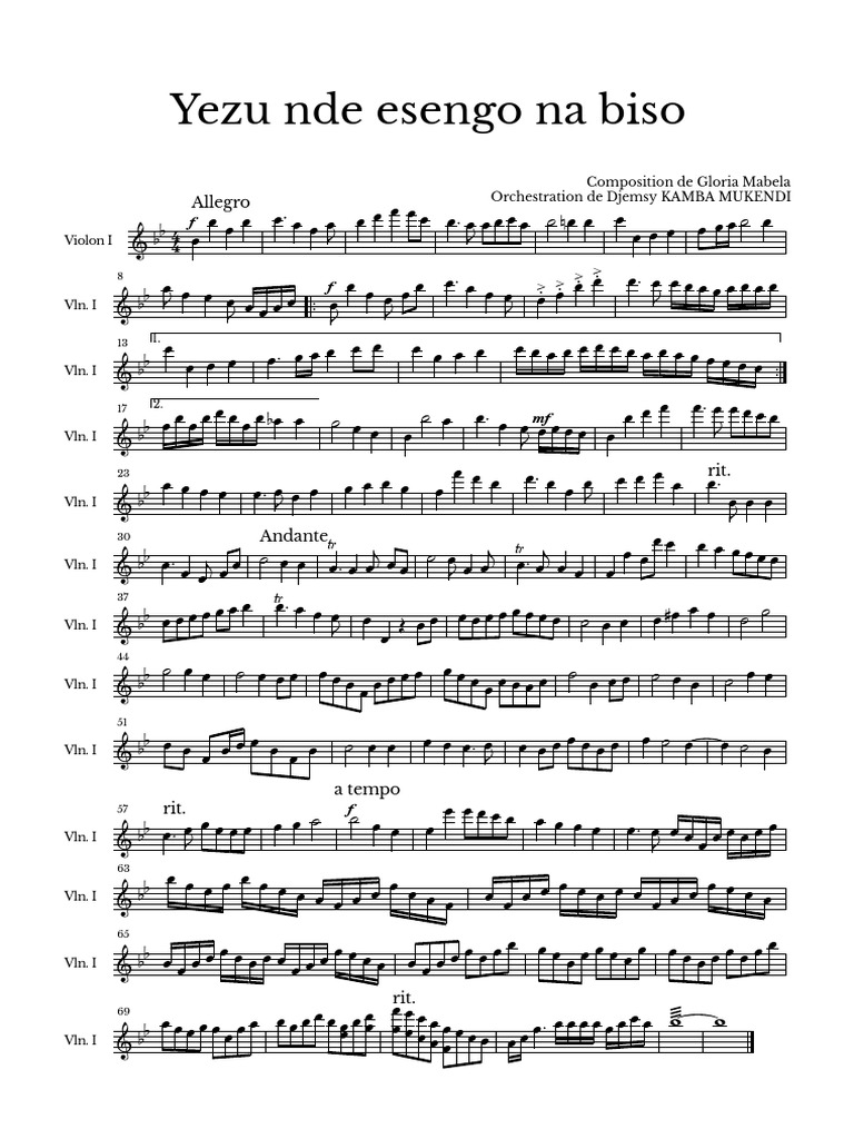 ViolonI - Yezu Nde Esengo Na Biso. | PDF