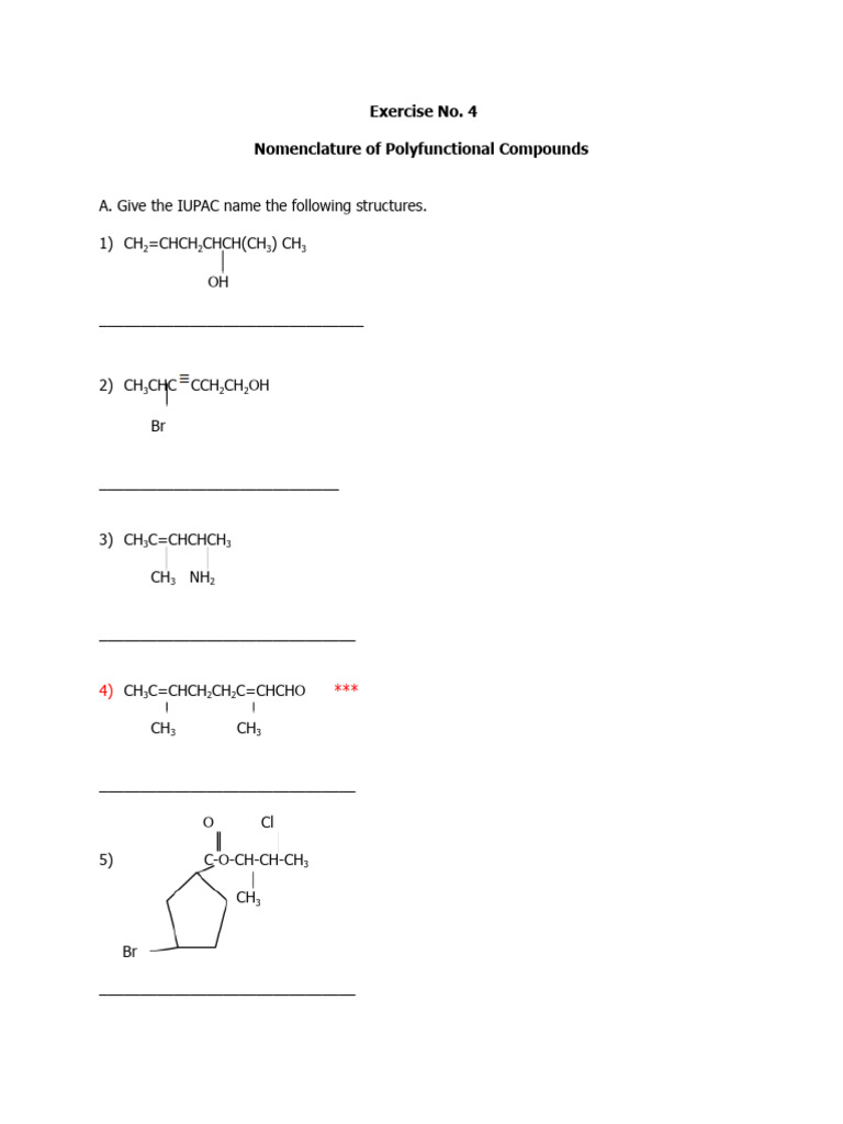 Nomenclature of Polyfunctional Compounds | PDF