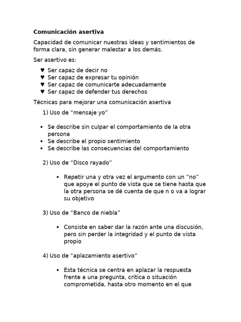 Comunicación Asertiva | PDF