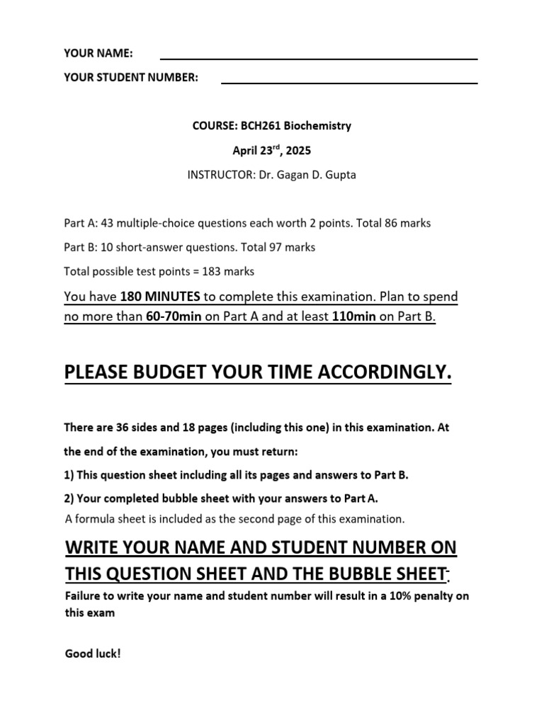 Final Exam W2025 Cover Sheet | PDF