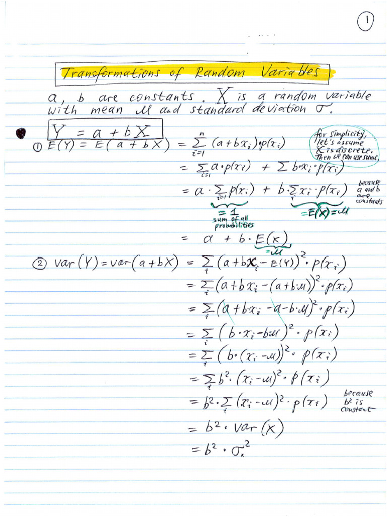 Transformations of Random Variables | PDF