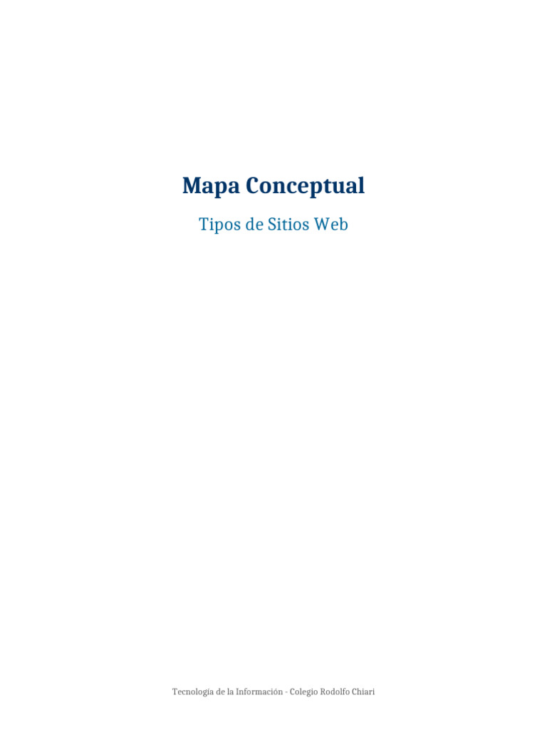 Mapa Conceptual Estetico Tipos de Sitios Web | PDF