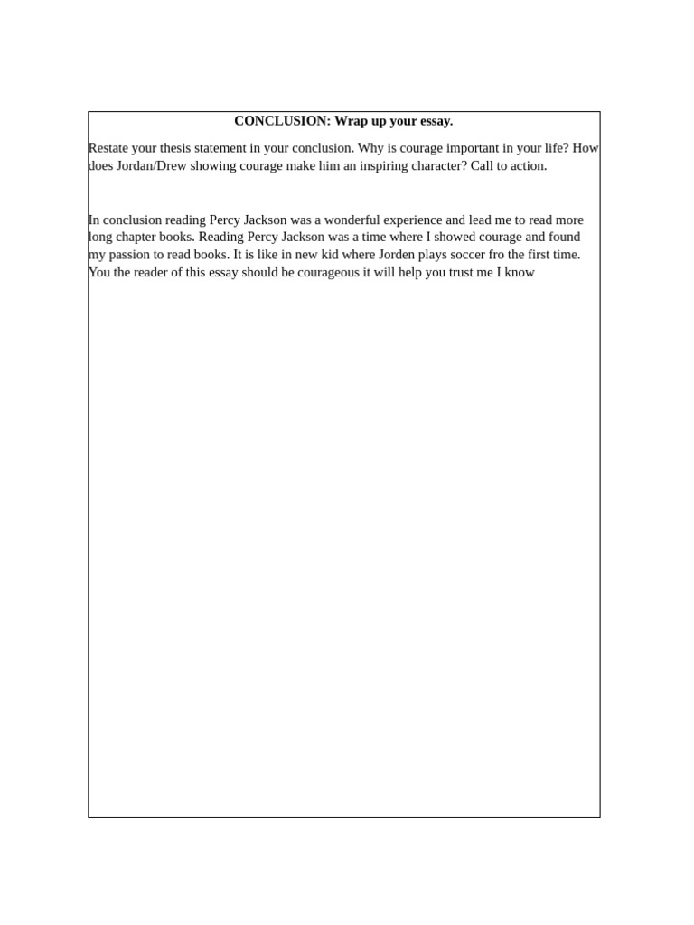 Essay Conclusion Outline | PDF