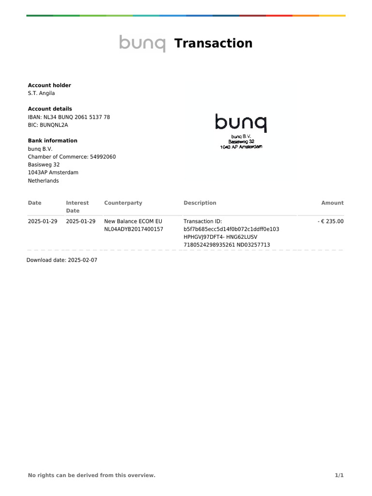 2025-02-07 17-55-30 Bunq Transaction Details | PDF