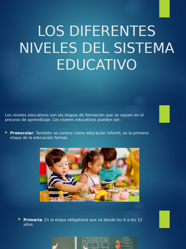 LOS DIFERENTES NIVELES DEL SISTEMA EDUCATIVO | PDF