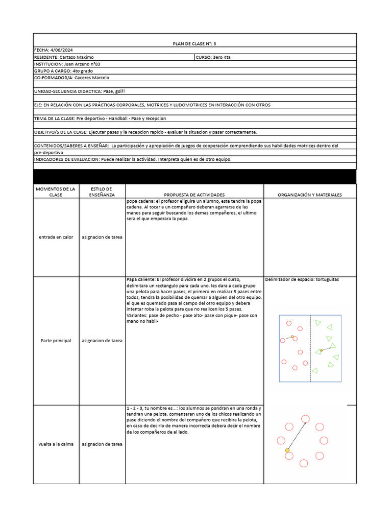 Plan de Clase 3.Xlsx - Hoja1 | PDF | Aprendizaje | Enseñando