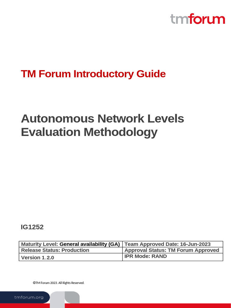 IG1252 Autonomous Network Levels Evaluation Methodology v1.2.0 | PDF ...