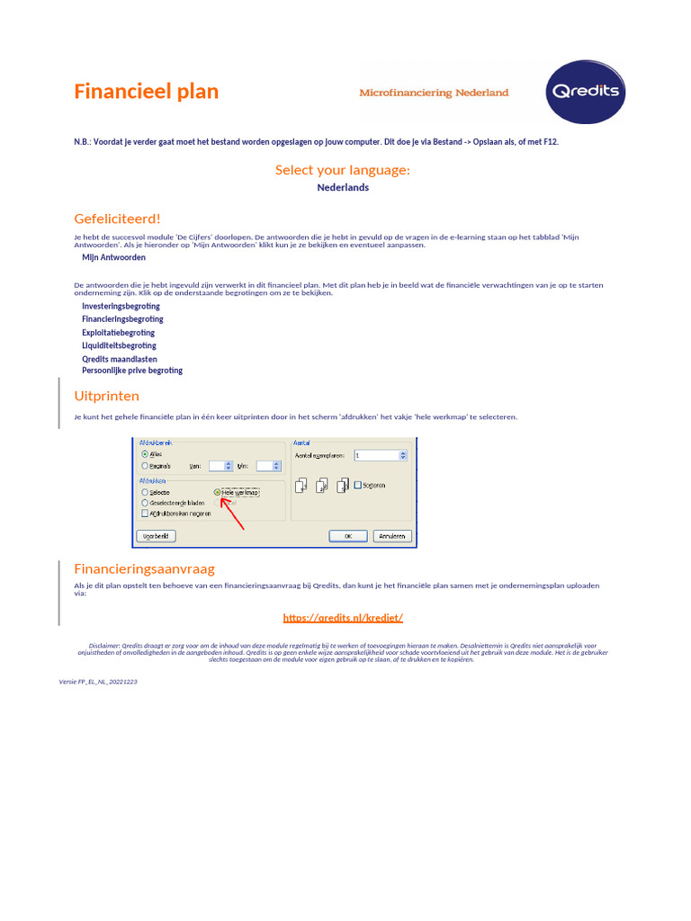 Financieel Plan | PDF