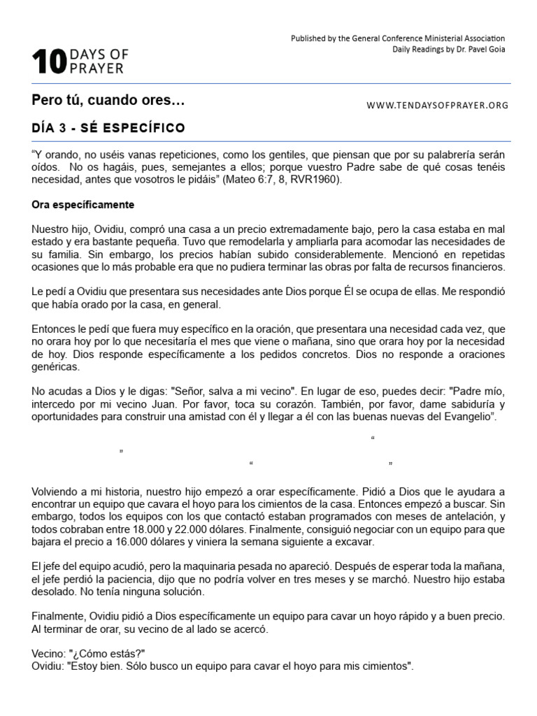 Tema 3 Se Específico | PDF | Oración | Contenido del Nuevo Testamento