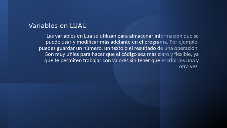 Variables en LUAU | PDF
