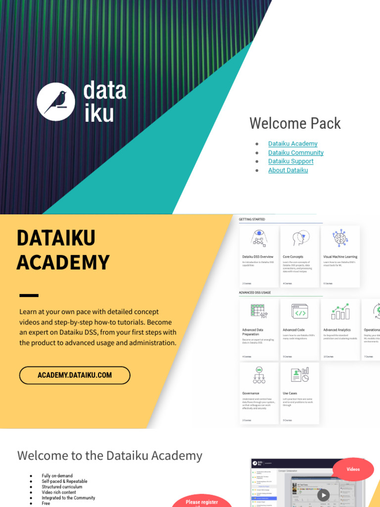 Dataiku Academy Welcome Pack | PDF | Data Science | Information Technology