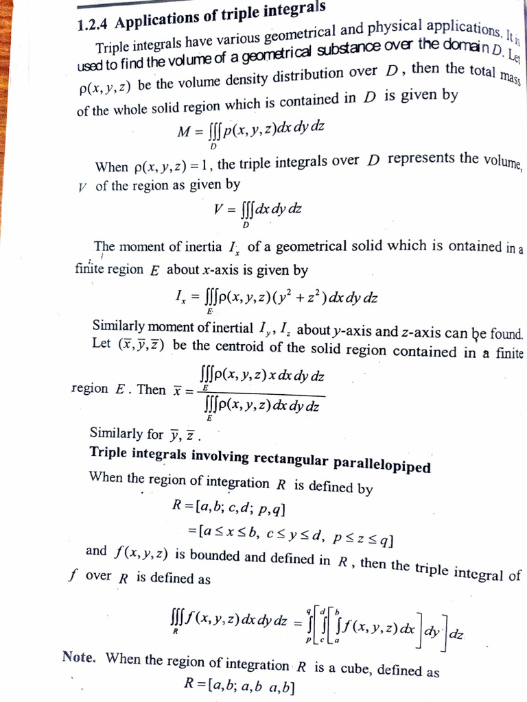 Application of Triple Integral | PDF | Integral | Quantity
