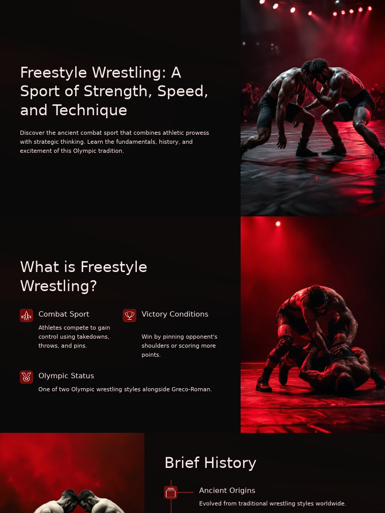 Freestyle Wrestling: History and Techniques | PDF | Sports | Indoor Sports