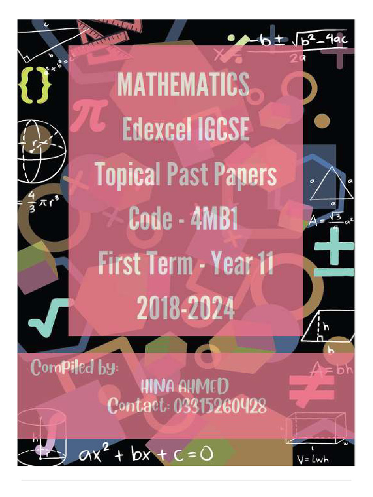 Year 11 Final Booklet With Answers 29-8-2024 (Extracted) 0 | PDF