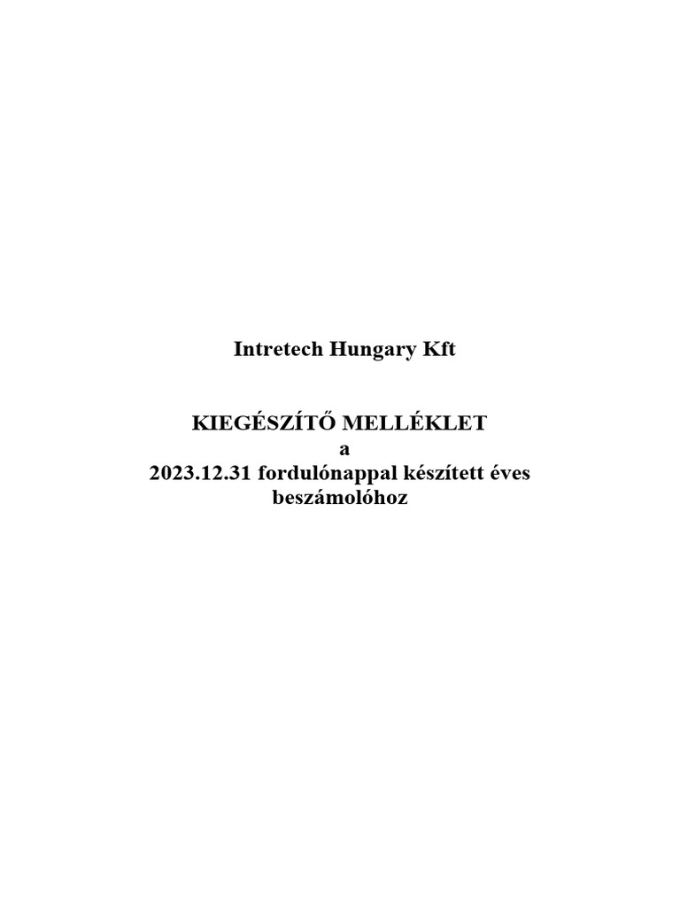 Intretech KiegMell 2023 | PDF